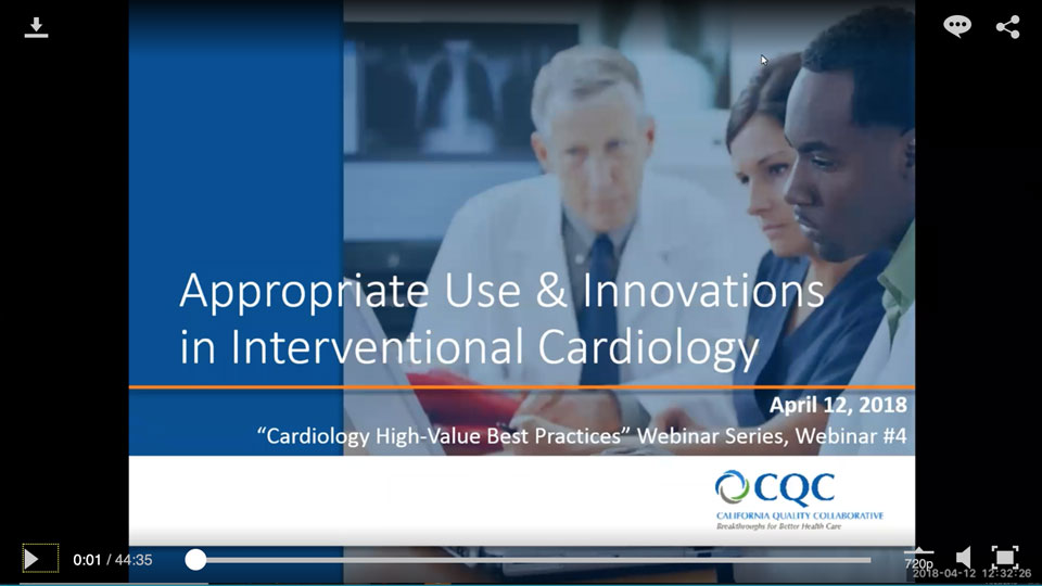 Appropriate Use & Innovations in Interventional Cardiology